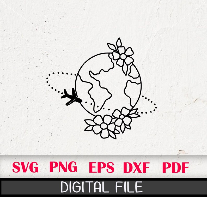 Floral Airplane SVG, Just Go, World Traveling SVG, Plane Trip Svg ...