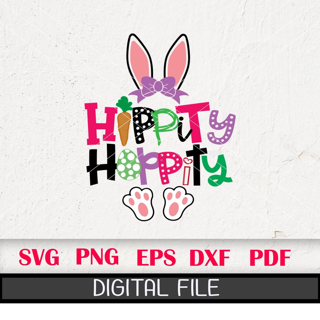 Hippity Hoppity Svg, Bunny Easrt Svg, Easter Rabbit SVG, Floral Rabbit ...