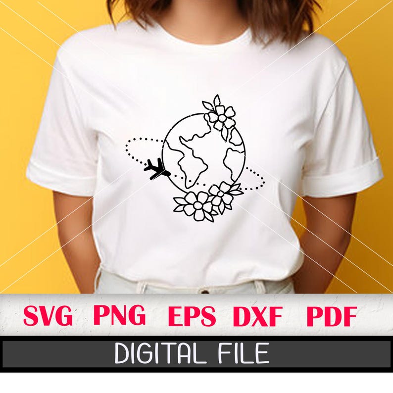 Floral Airplane SVG, Just Go, World Traveling SVG, Plane Trip Svg ...