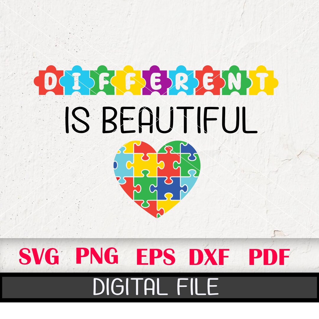 Different is Beautiful Svg, Autism Awareness SVG PNG JPG, Autism Quotes ...