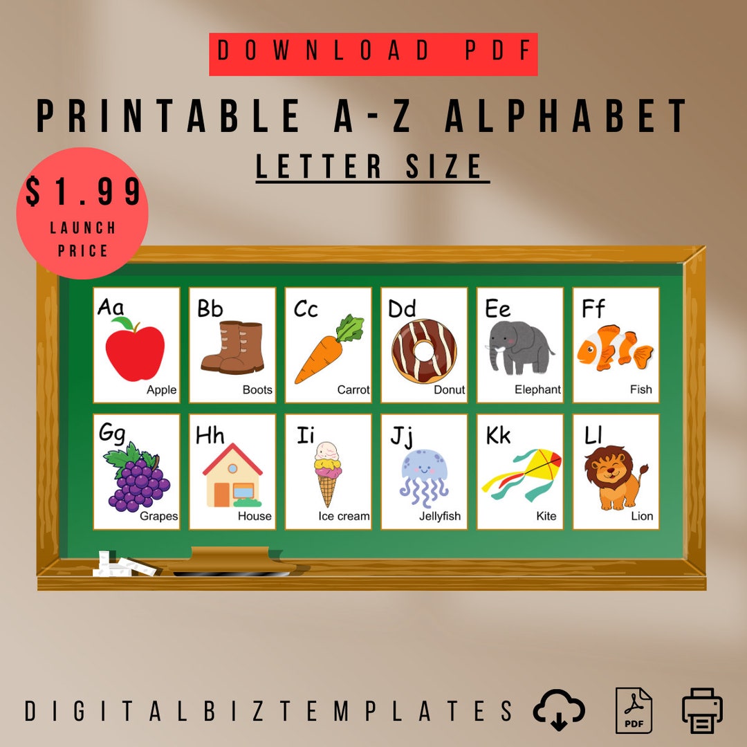 26 Alphabet Flash Cards Printable Alphabet Colored Flash Cards ...