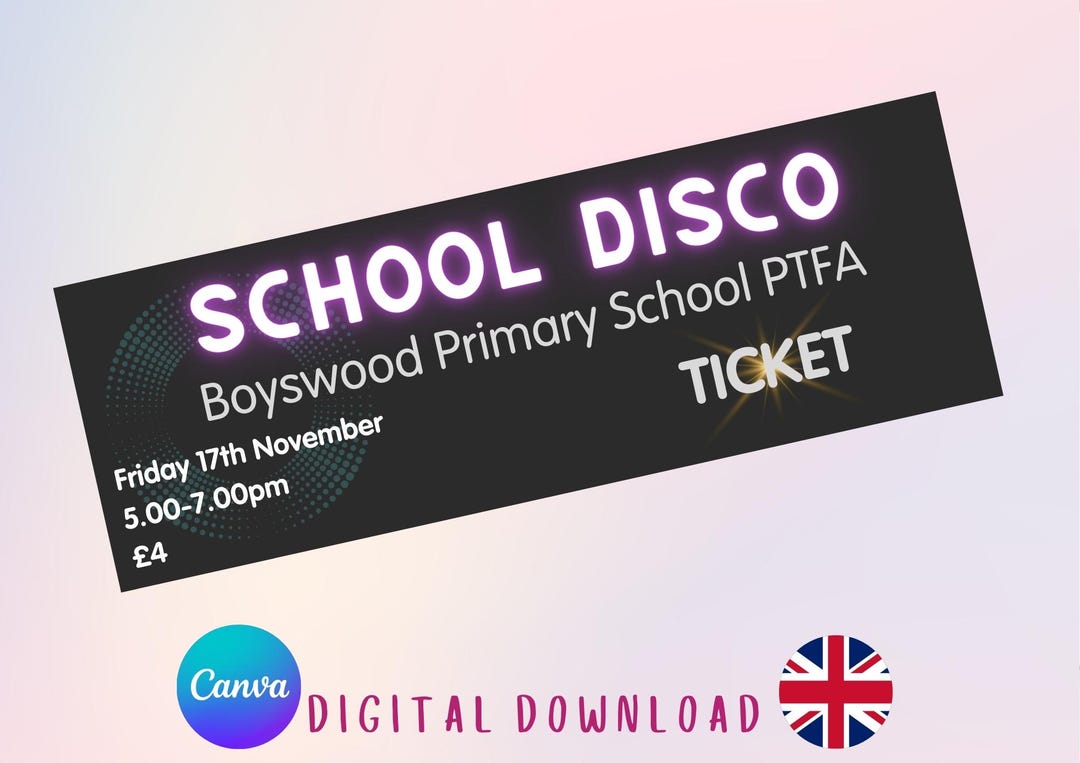 PTA PTFA Disco Tickets Template - Etsy
