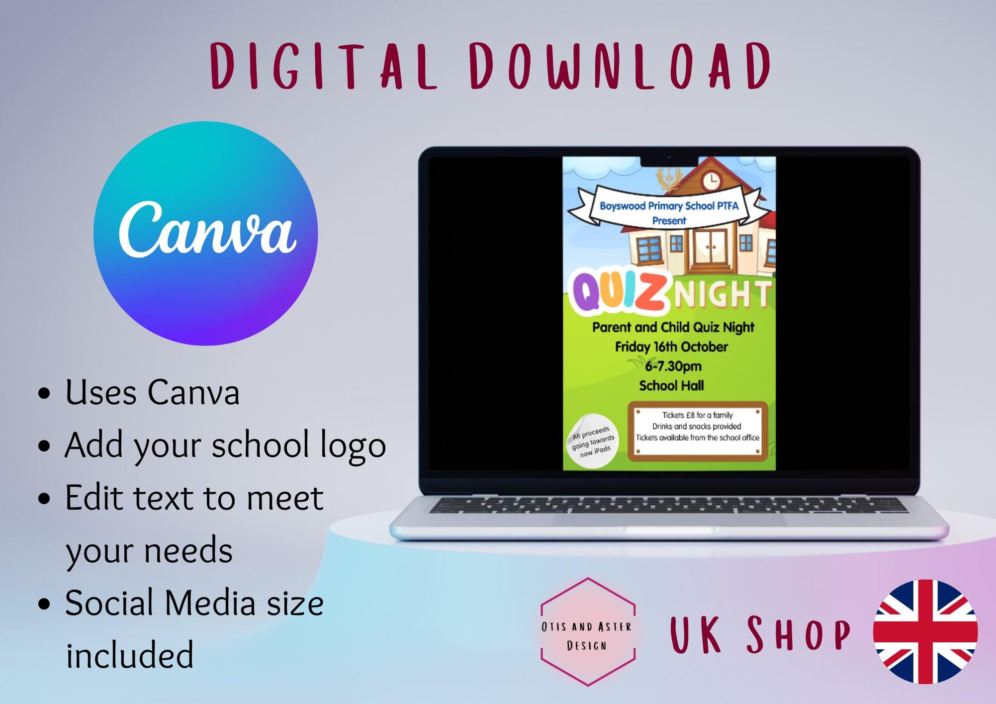 PTA PTFA Quiz Night Poster Flyer Template - Etsy UK