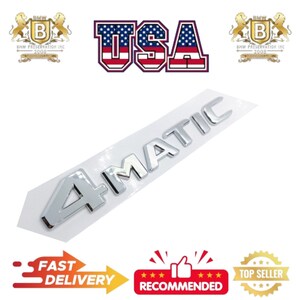 Flat Chrome Logo Badge for MERCEDES 4 Matic Logo | Mercedes Benz Logo ...