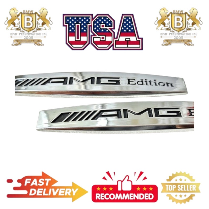 AMG Edition Wing Badge Logo Mercedes Benz Car Accessories, 2pcs Fender ...