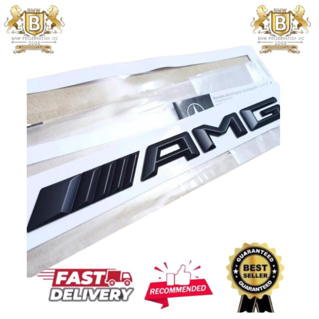 AMG Emblem Sticker for Mercedes 190 X 20mm Black Matte Abs Car Emblem ...
