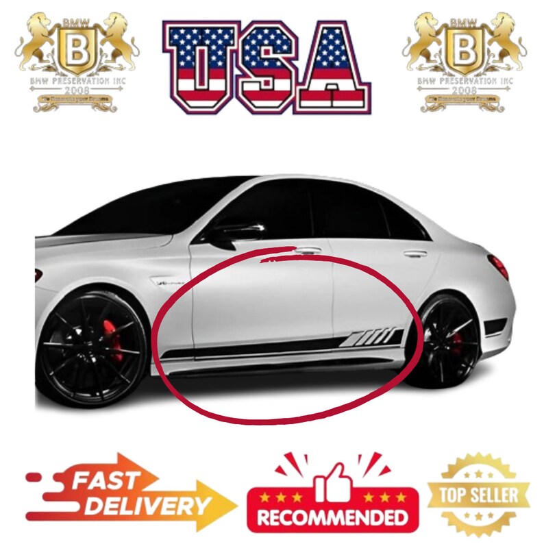 Two MERCEDES Benz AMG Stickers Racing Stripes Mercedes Benz Decal ...