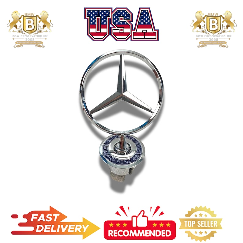 MERCEDES Logo Mercedes Bonnet Badge Mercedes Emblem Mercedes Hood ...
