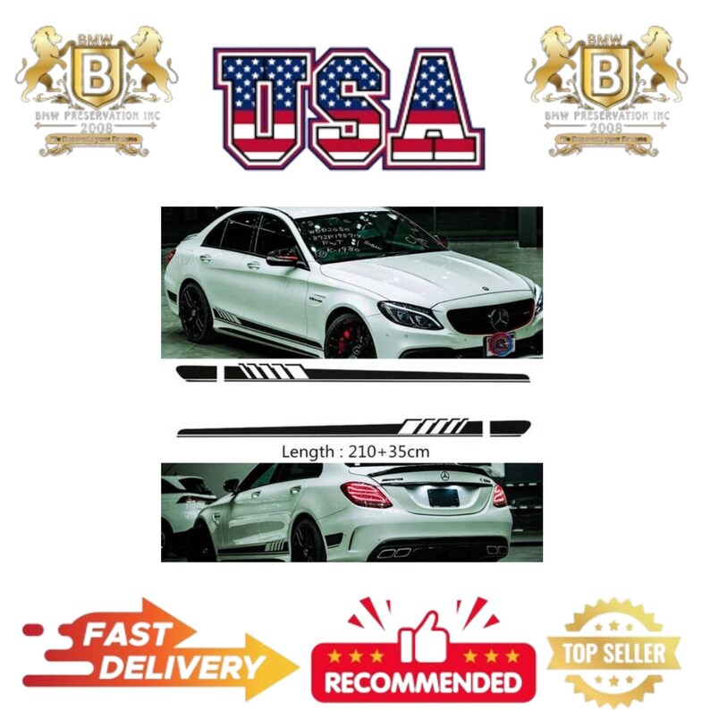 Two MERCEDES Benz AMG Stickers Racing Stripes Mercedes Benz Decal ...