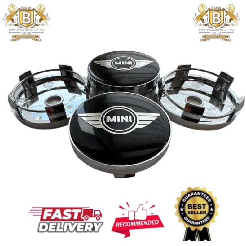 4pcs set Wheel Center Hub Caps for MINI 60mm 2.36 Inch Black/silver ...