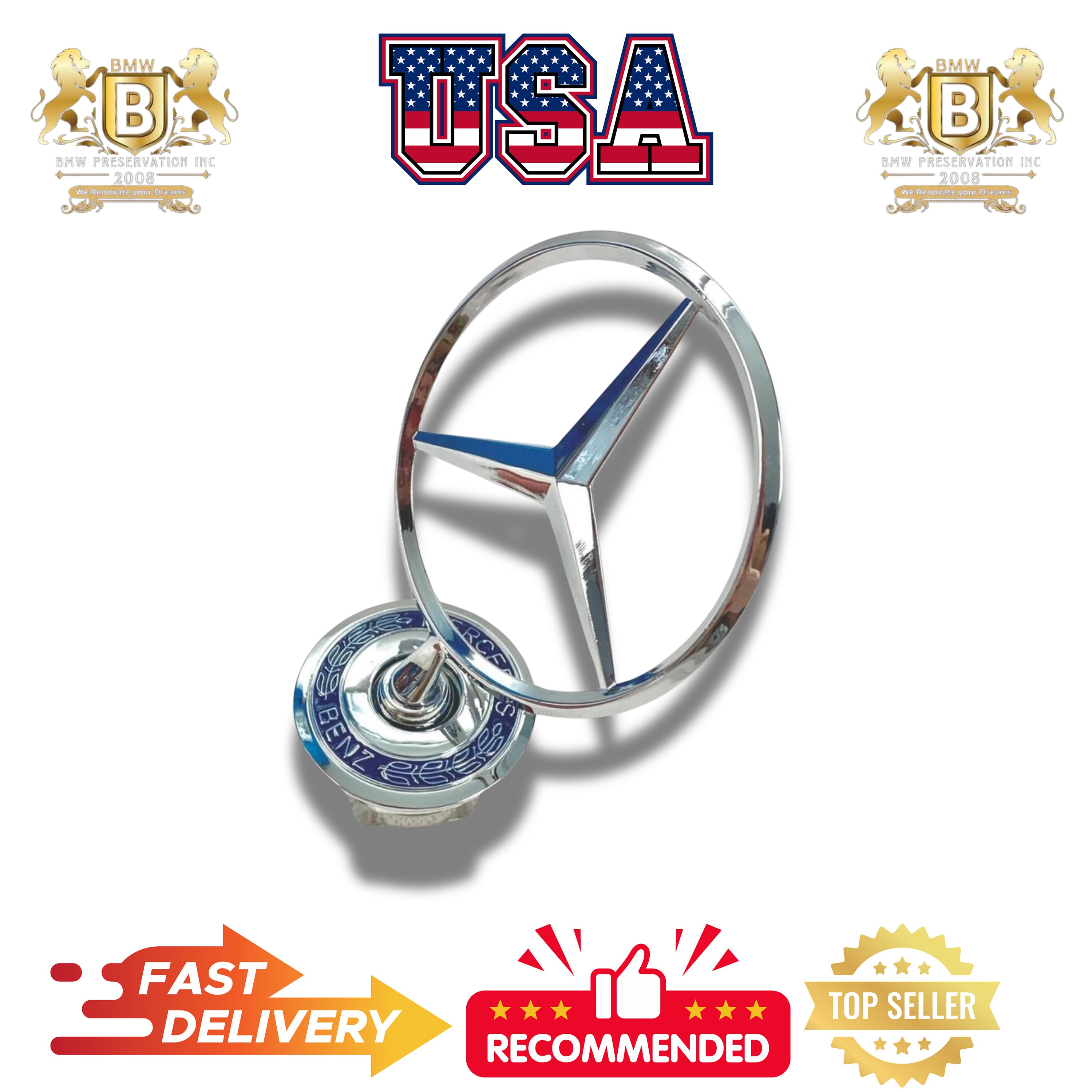 MERCEDES Logo Mercedes Bonnet Badge Mercedes Emblem Mercedes Hood ...