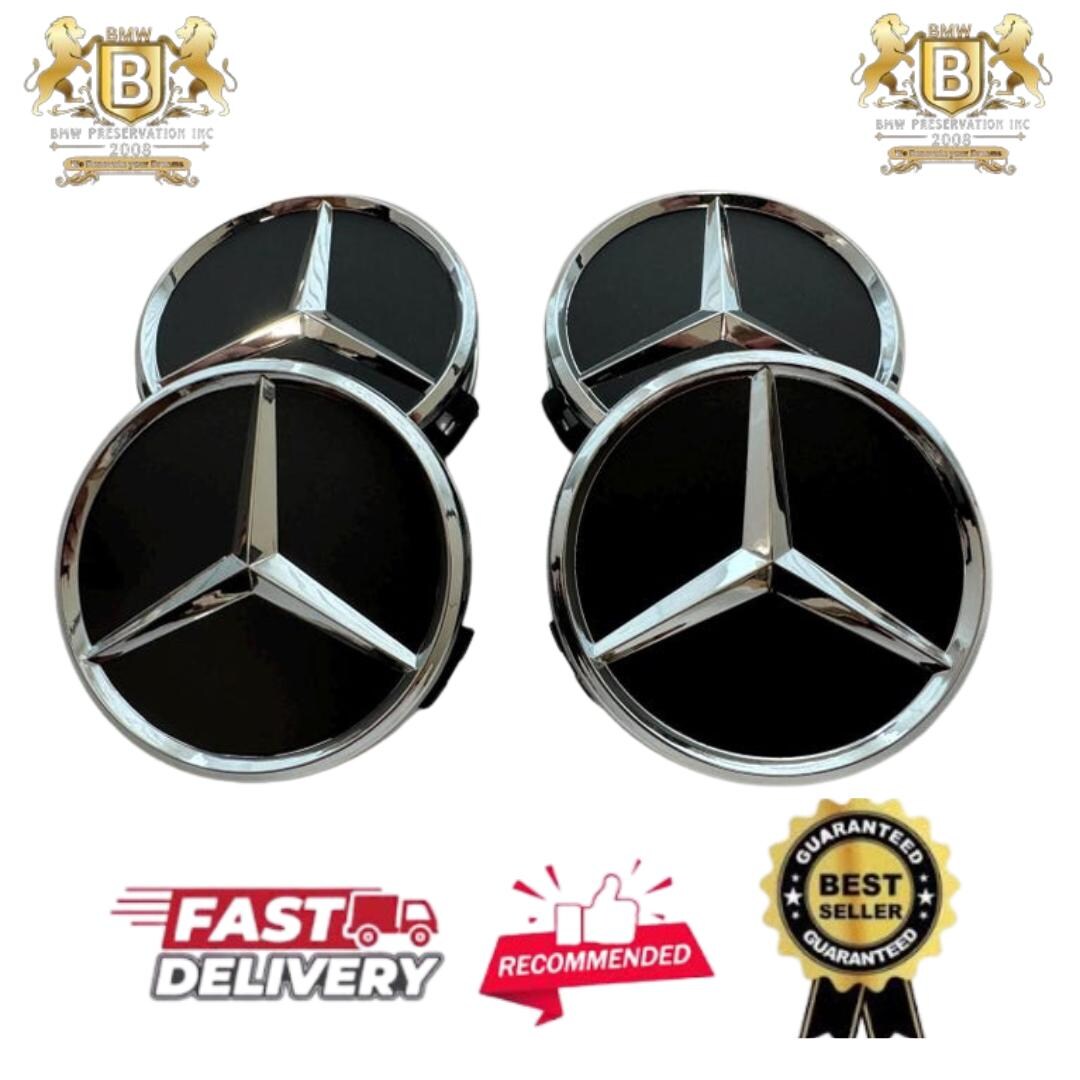 Mercedes Benz 4pcs set Wheel Center Hub Caps for Mercedes Benz 75mm 2. ...
