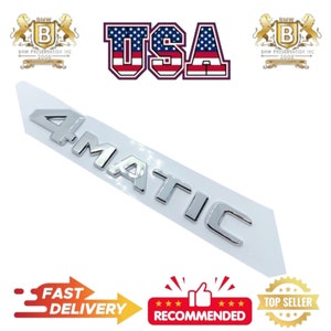 Flat Chrome Logo Badge for MERCEDES 4 Matic Logo | Mercedes Benz Logo ...