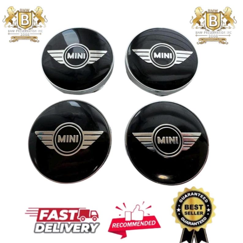 4pcs set Wheel Center Hub Caps for MINI 60mm 2.36 Inch Black/silver ...