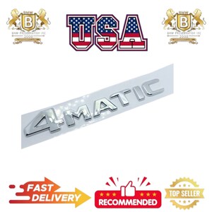 Flat Chrome Logo Badge for MERCEDES 4 Matic Logo | Mercedes Benz Logo ...