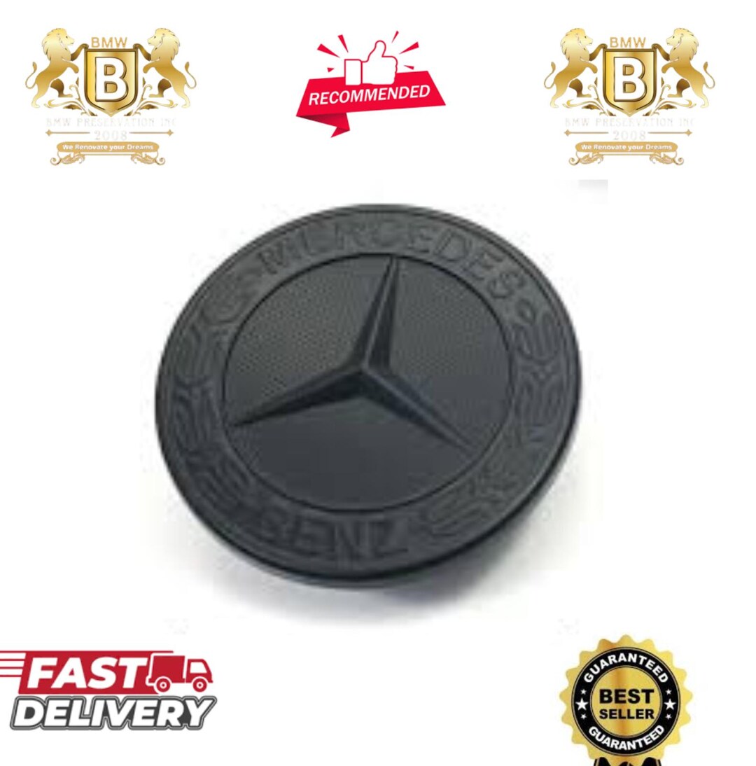 MERCEDES Flat Star Bonnet Badge Black Mercedes Logo MERCEDES Badge ...