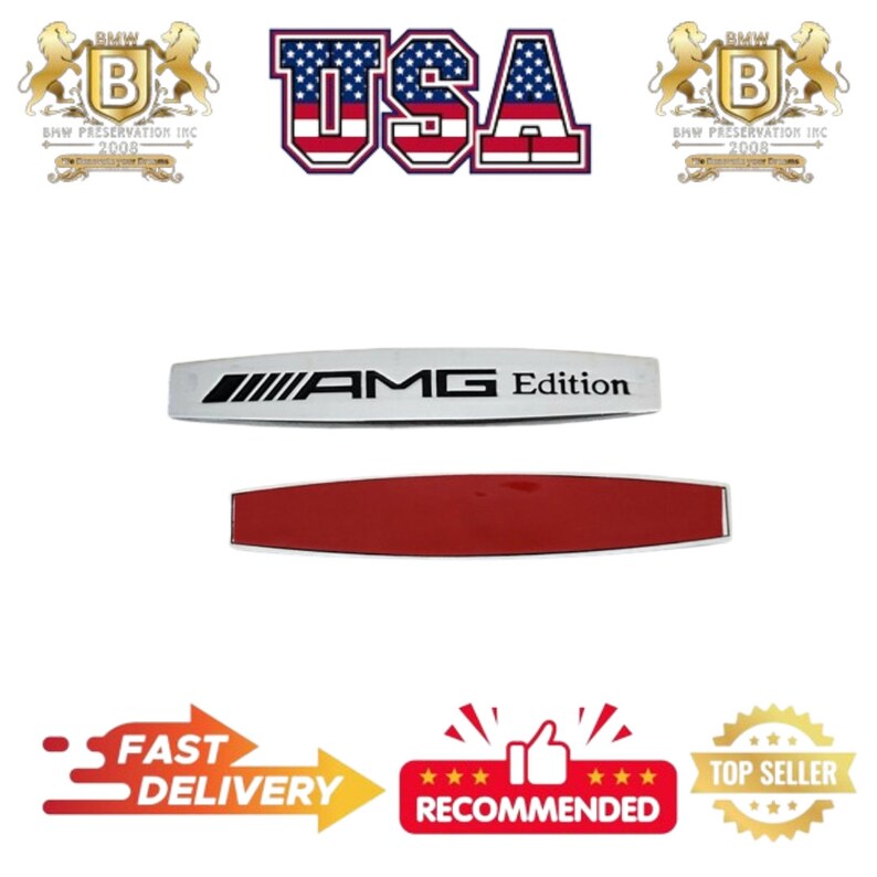 AMG Edition Wing Badge Logo Mercedes Benz Car Accessories, 2pcs Fender ...