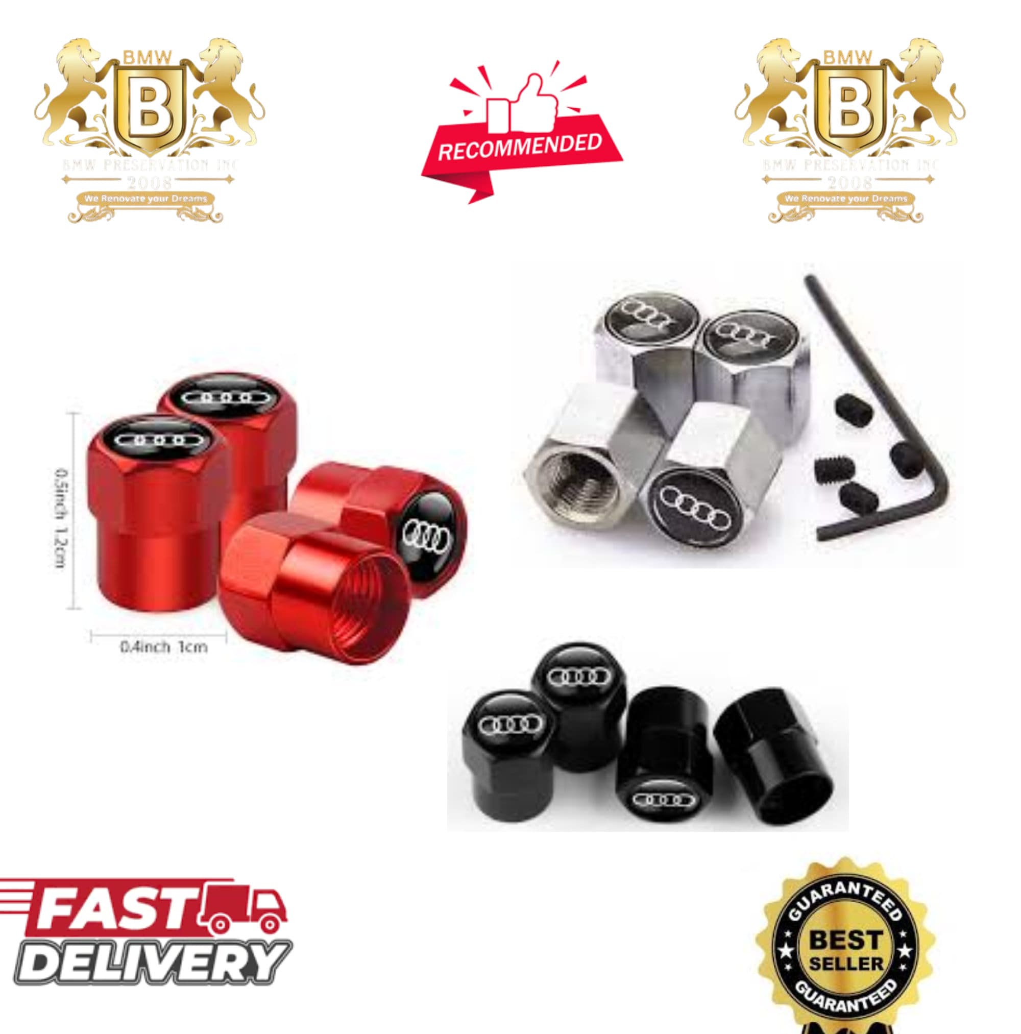 AUDI Stem Caps AUDI Tire Valve Caps 4pcs Logo Rings Stem Dust Caps Audi ...