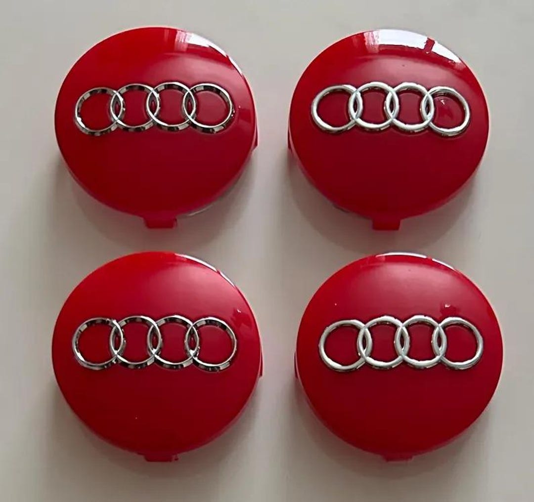 Set of 4 Drifting Red Audi Wheel Caps 69mm Wheel Center Hub Caps for ...