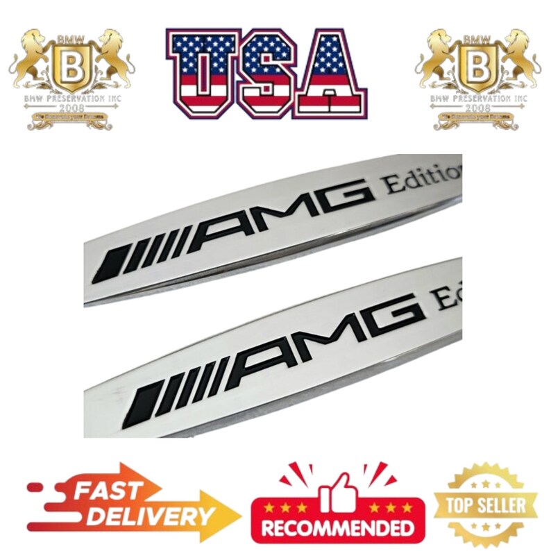 AMG Edition Wing Badge Logo Mercedes Benz Car Accessories, 2pcs Fender ...