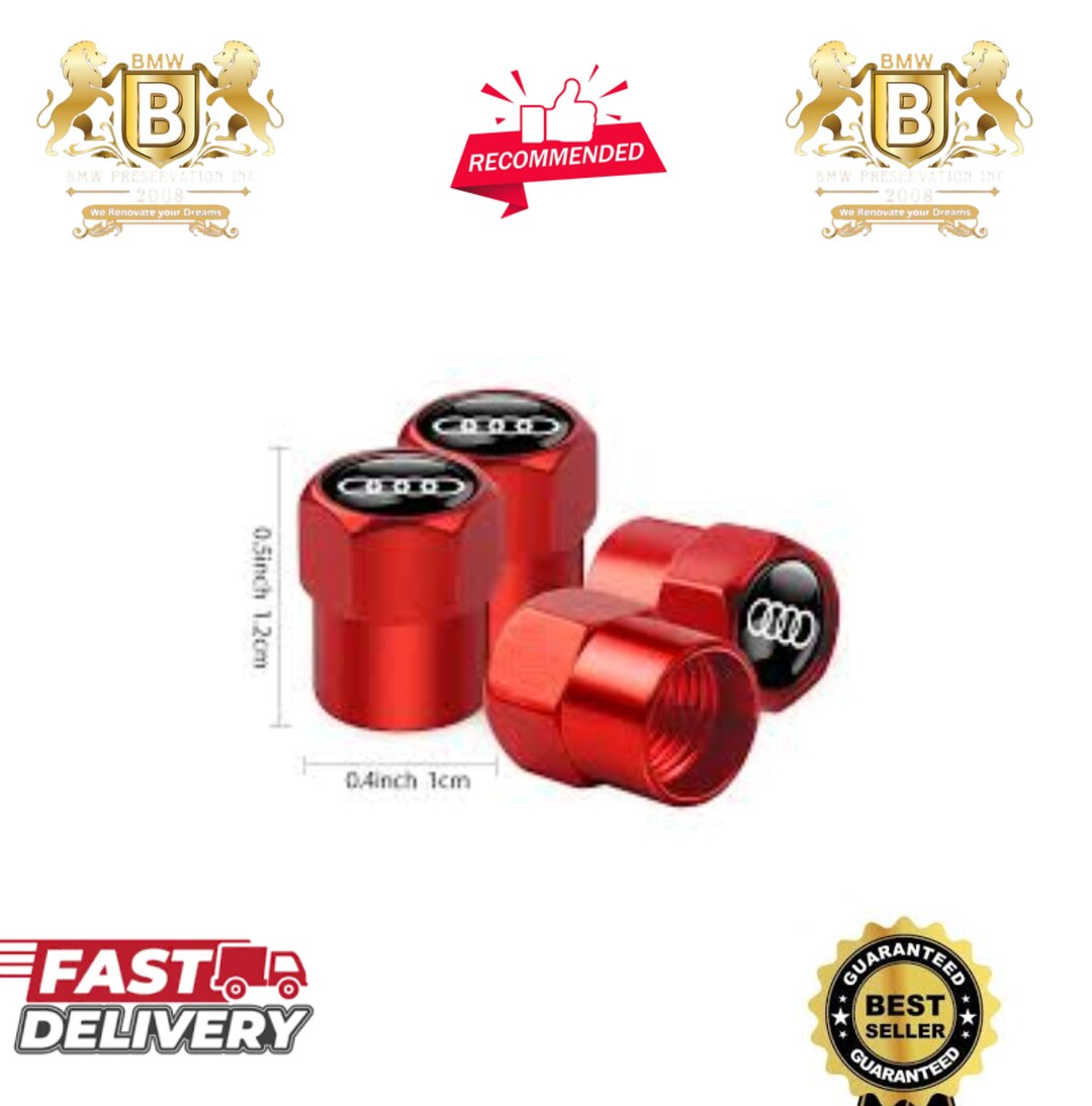 AUDI Stem Caps AUDI Tire Valve Caps 4pcs Logo Rings Stem Dust Caps Audi ...