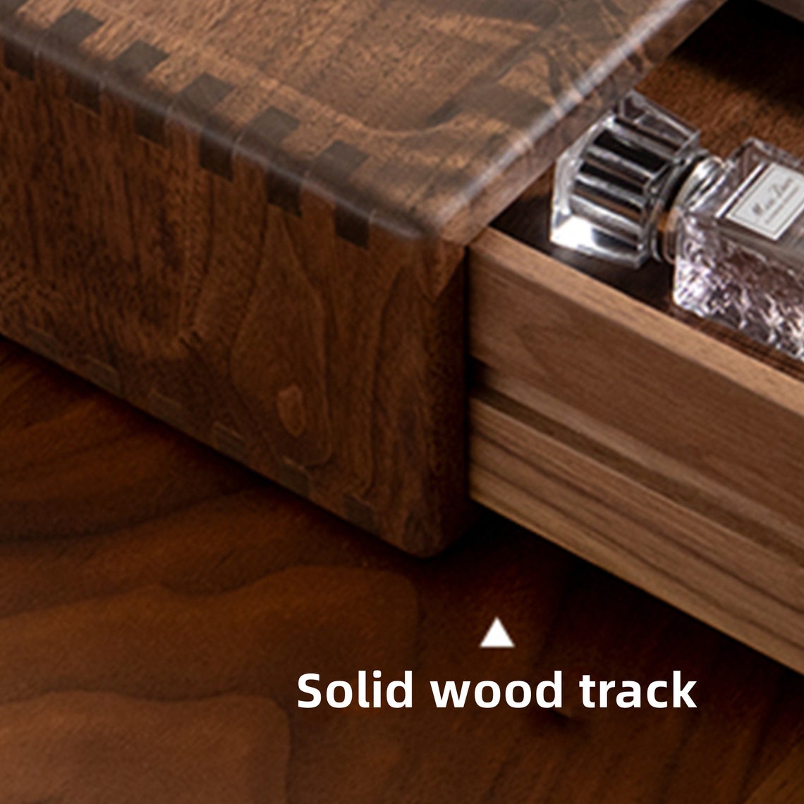 Single Black Walnut Drawer Storage, Wooden Office Drawer Box, Larger ...