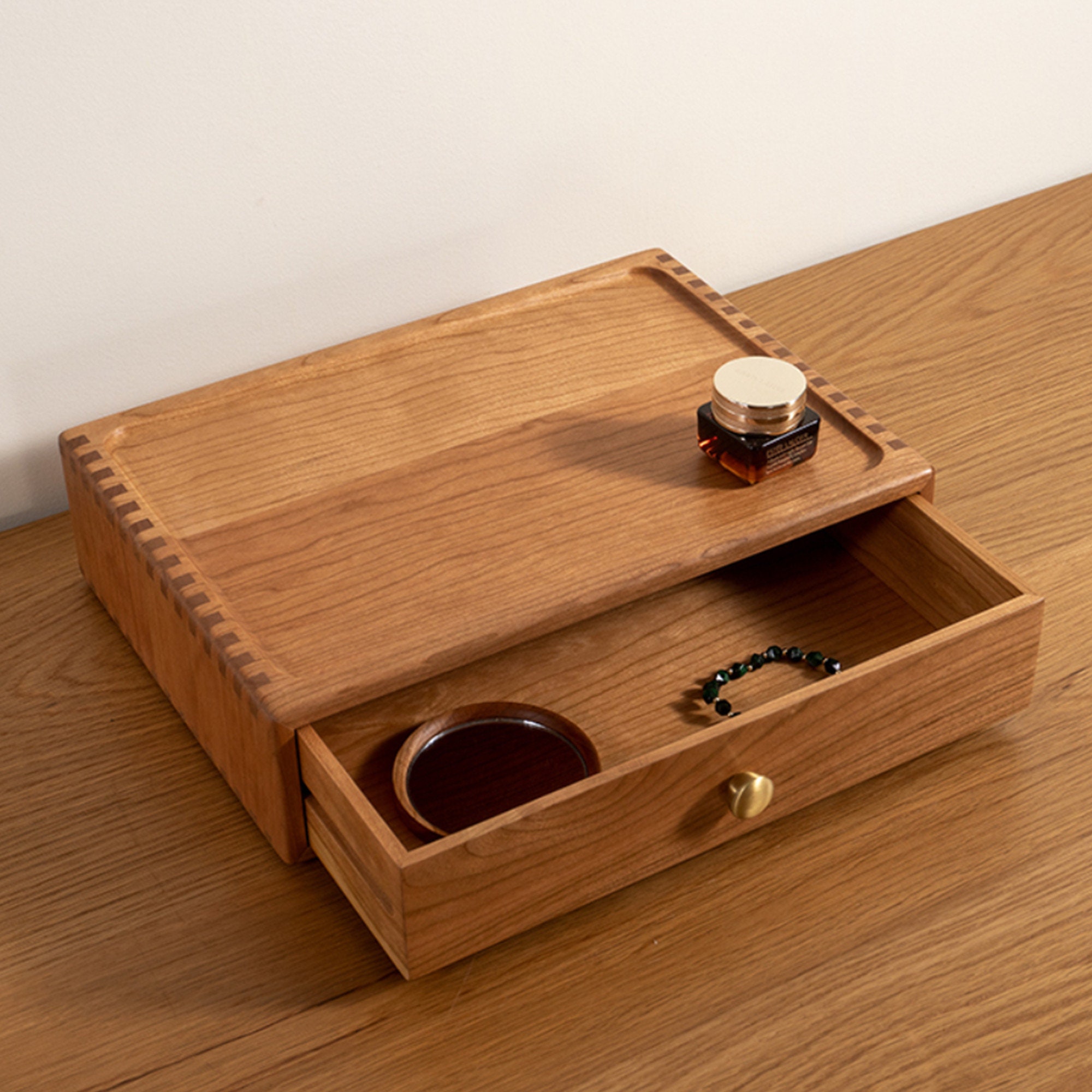Single Black Walnut Drawer Storage, Wooden Office Drawer Box, Larger ...