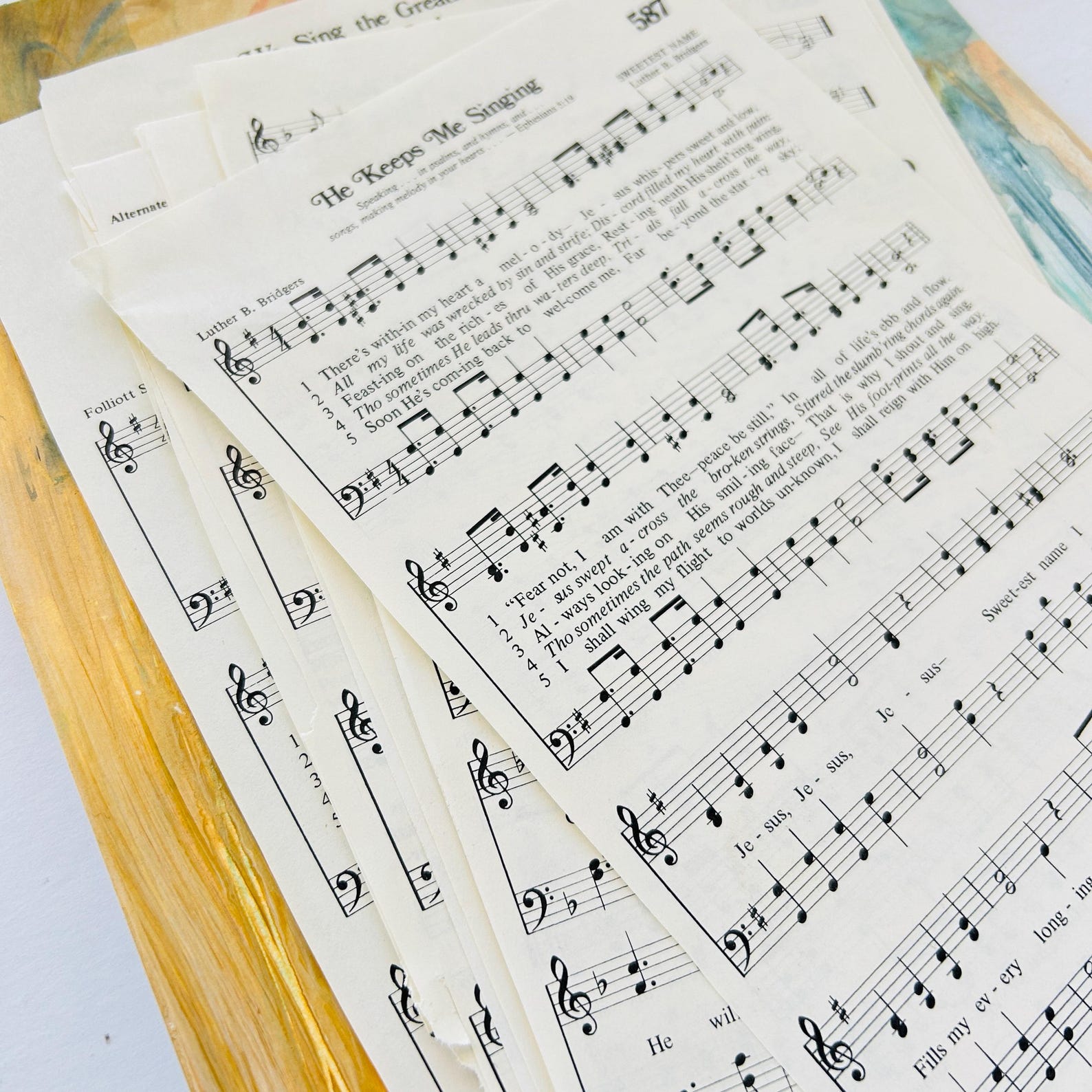 Vintage Hymnal Pages - Set of 12, Junk Journal, Scrapbooks, Albums ...