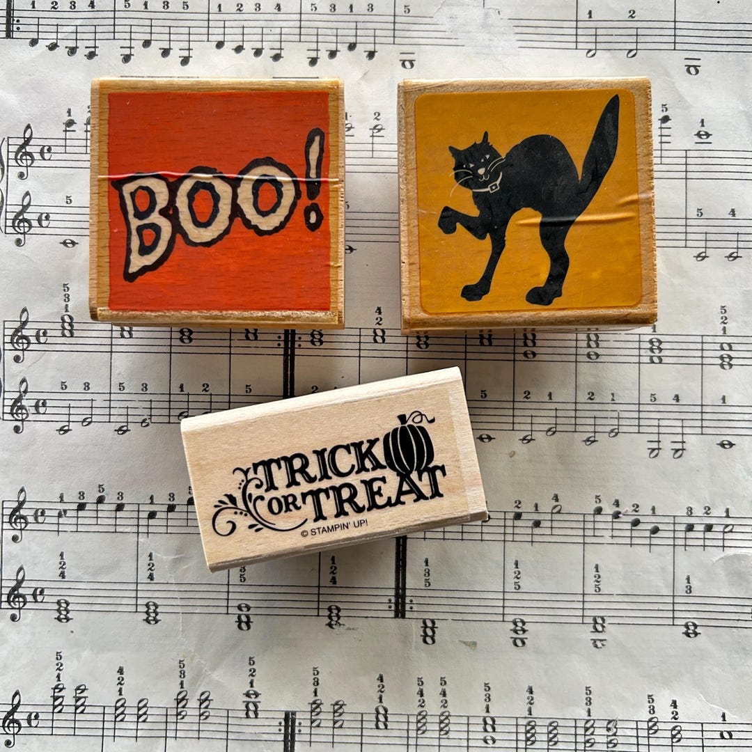 Halloween Stamp Set - Stampin Up,, Rubber Stamps, Gift, Card Making ...
