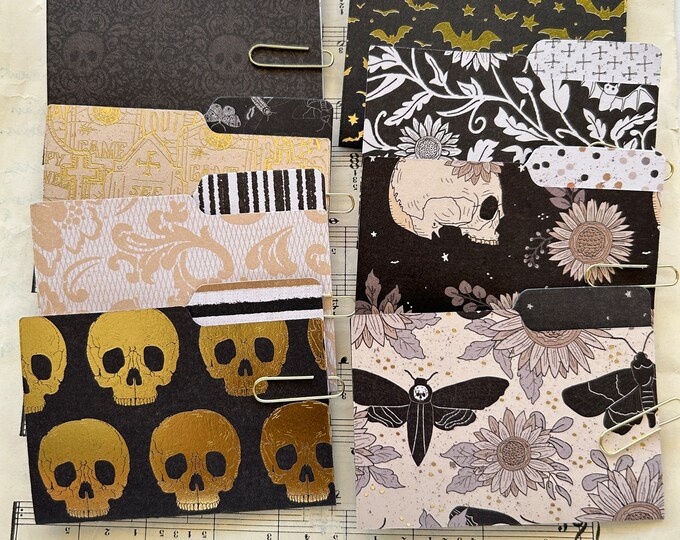 Mini File Folders - Set of 8, Tombstone and Bones, DCWV, Pen Pals, Mini ...