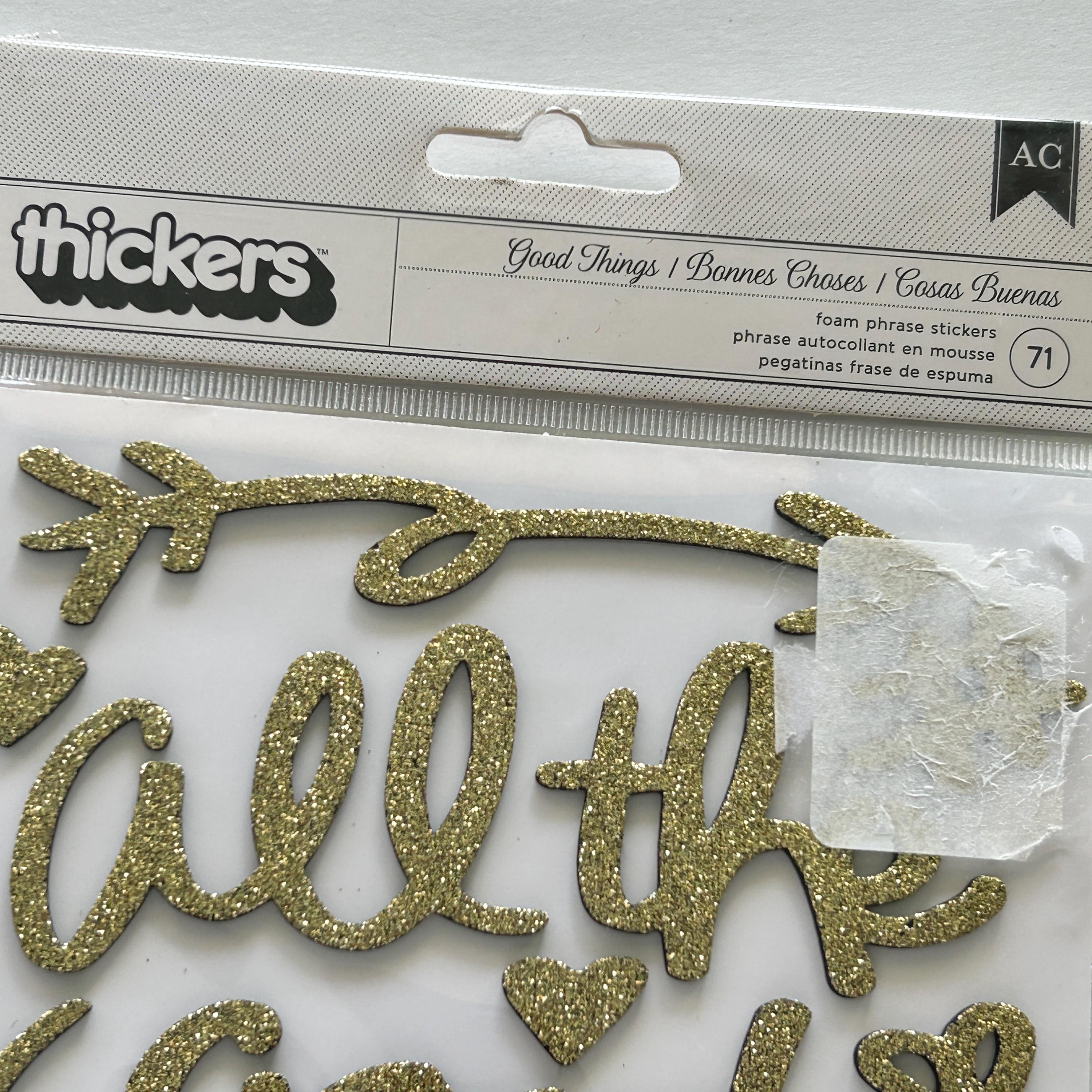 Thickers - Glitter Stickers, Pack of 3, Senitments, Alpha Stickers ...