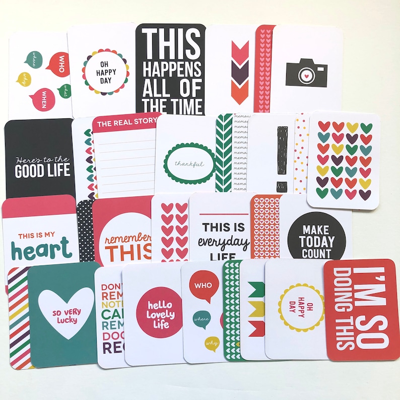 Confetti 3x4 Project Life Cards Journaling Cards Planners | Etsy