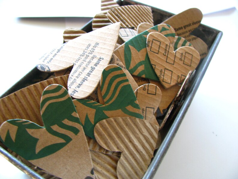 Starbucks Hearts - Set of 36, Corrugated Cardboard Hearts, I Heart ...