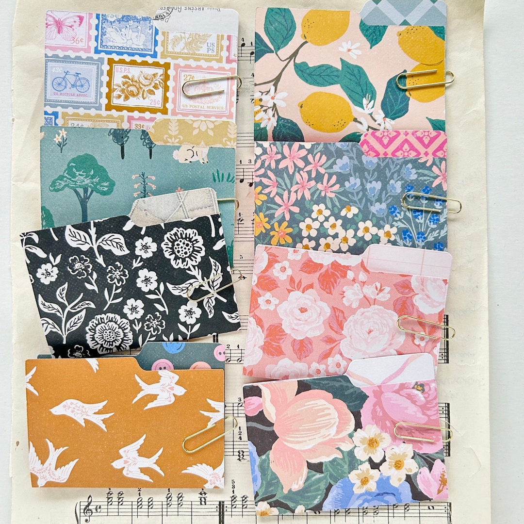 Mini File Folders PARASOL - Set of 8, Maggie Holmes, Crate Paper, American Crafts, Pen Pals ...