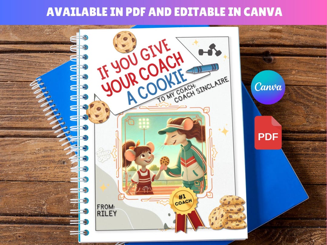 Editable Coach Appreciation Gift | Printable Storybook PDF for Sports ...