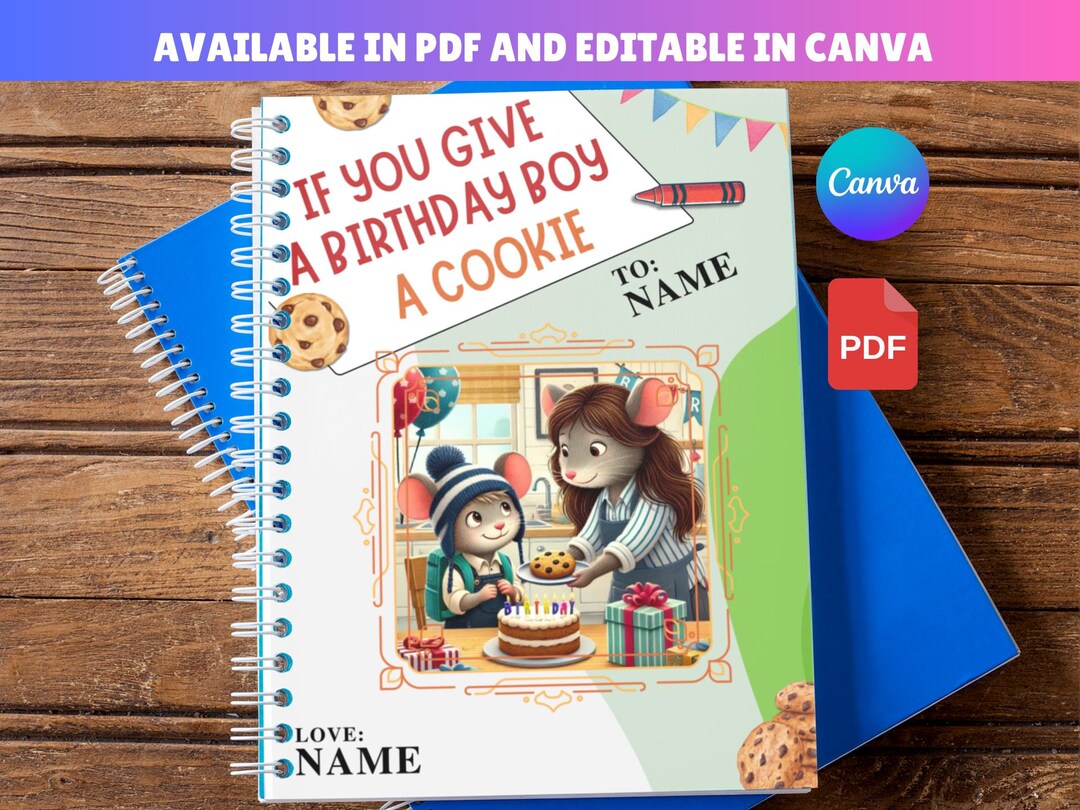 If You Give a Birthday Boy a Cookie Digital Download Gift, Birthday ...