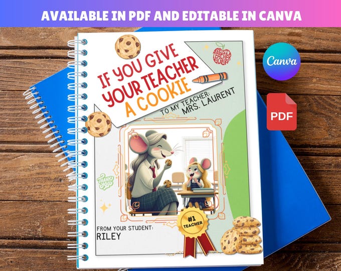 If You Give Your Teacher a Cookie Book,handmade Teacher Appreciation ...