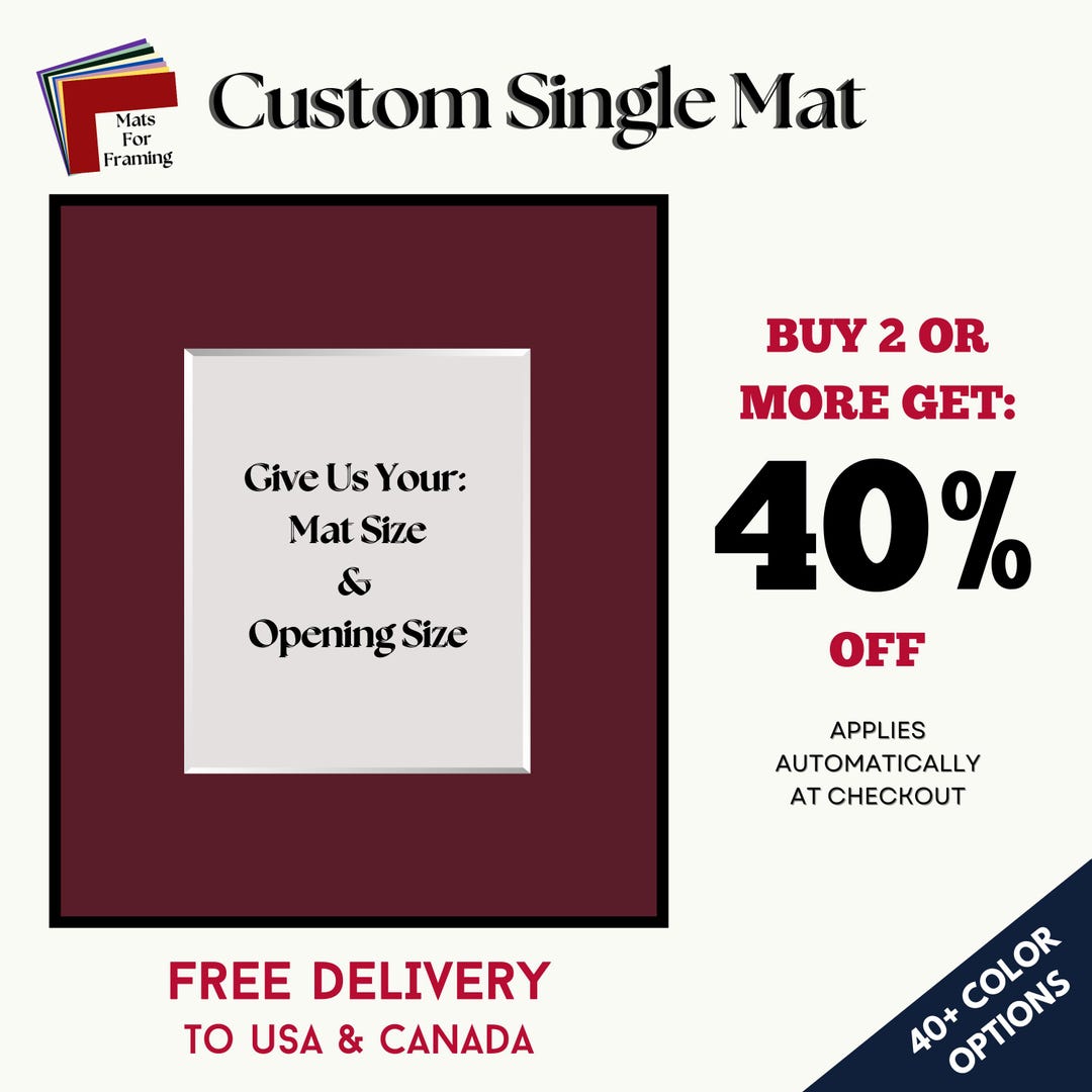 Custom Single Mat for Picture Frames - Etsy