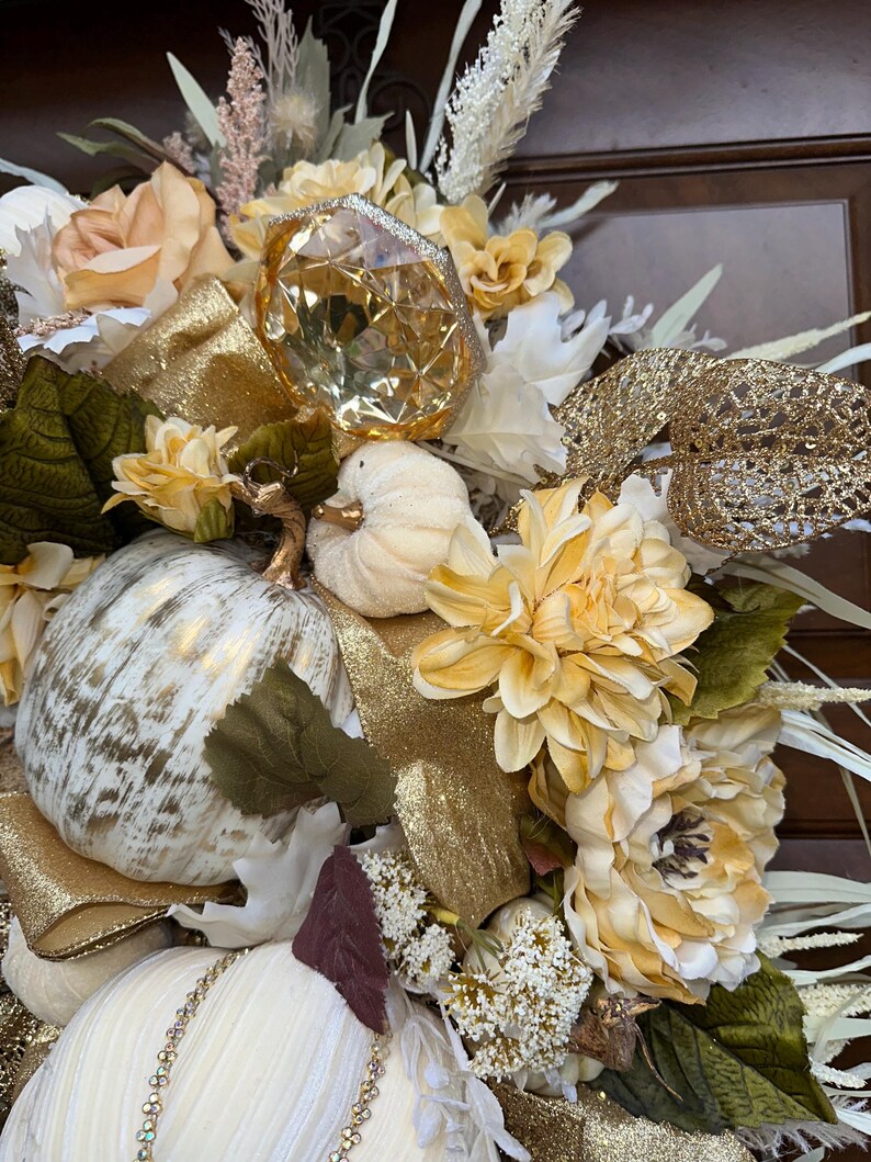 Fall Swag With Velvet Sequined and Rhinestone Pumpkins. Mark Roberts ...