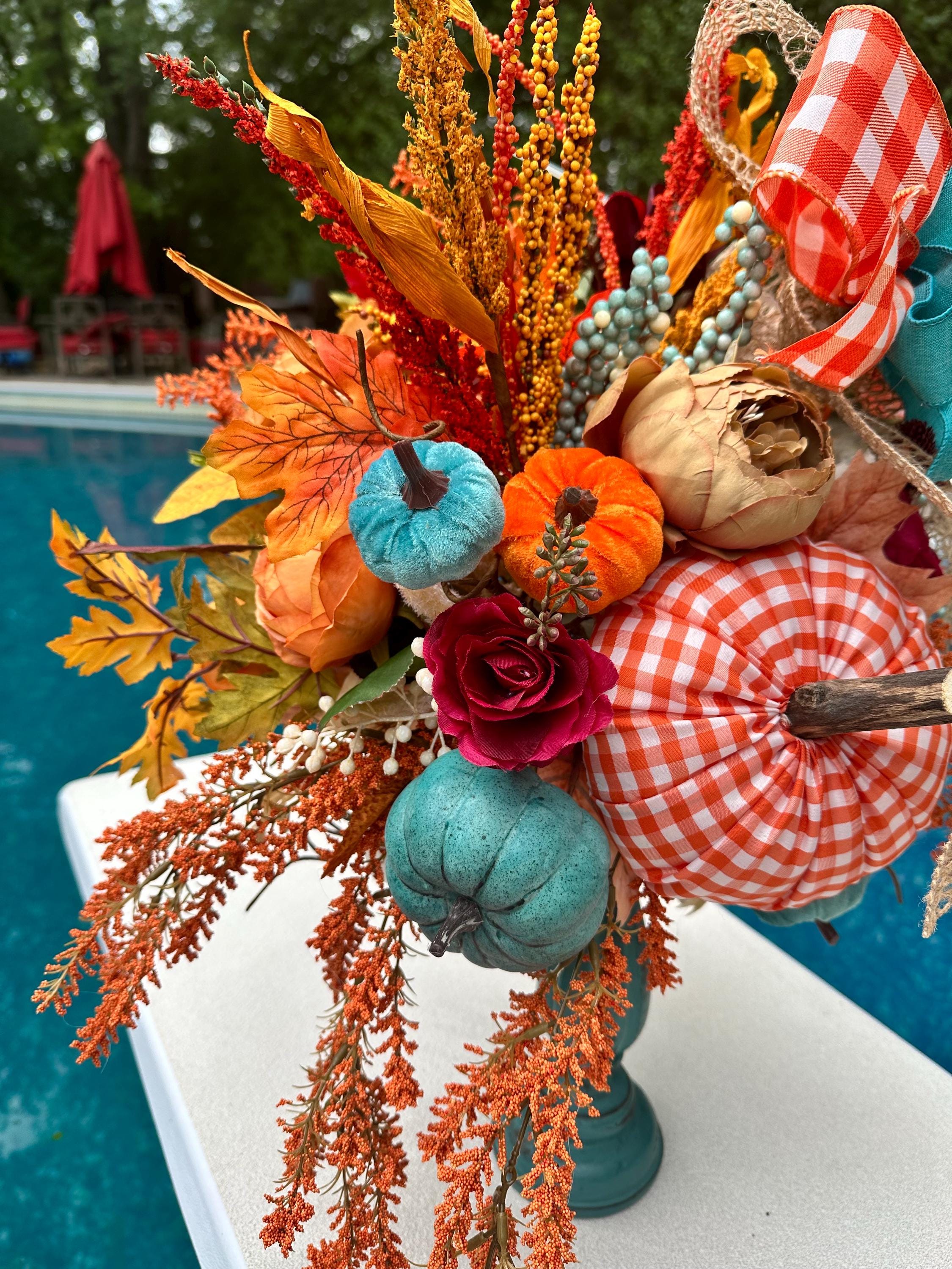 Fall Candlestick Centerpiece, Table Decor, Hostess Gift, Autumn ...