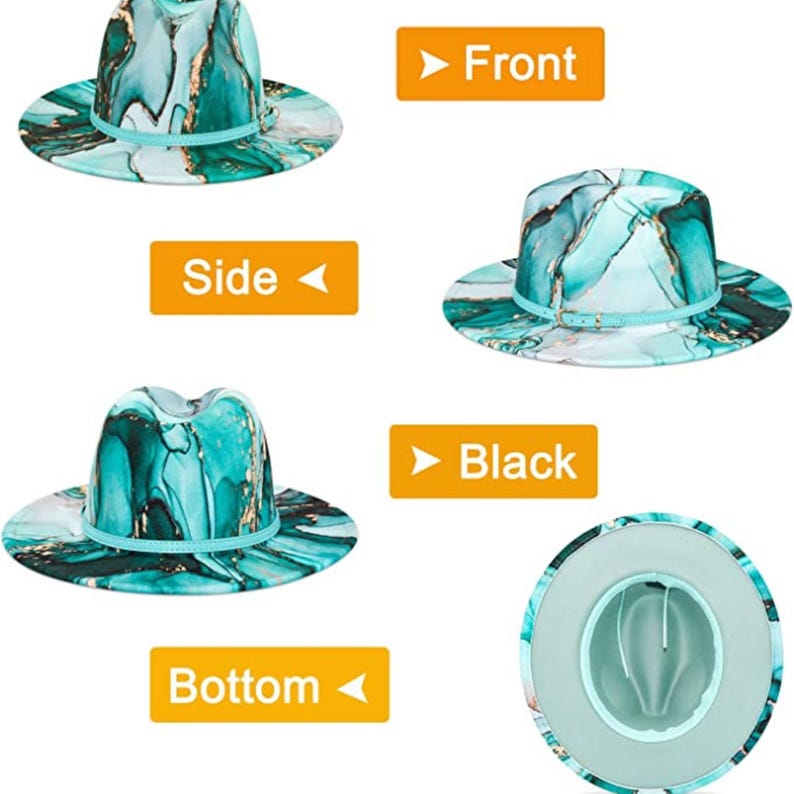 Tie-dye Wide Brim Fedora Hats for Women Multicolor Felt Panama Hat. - Etsy