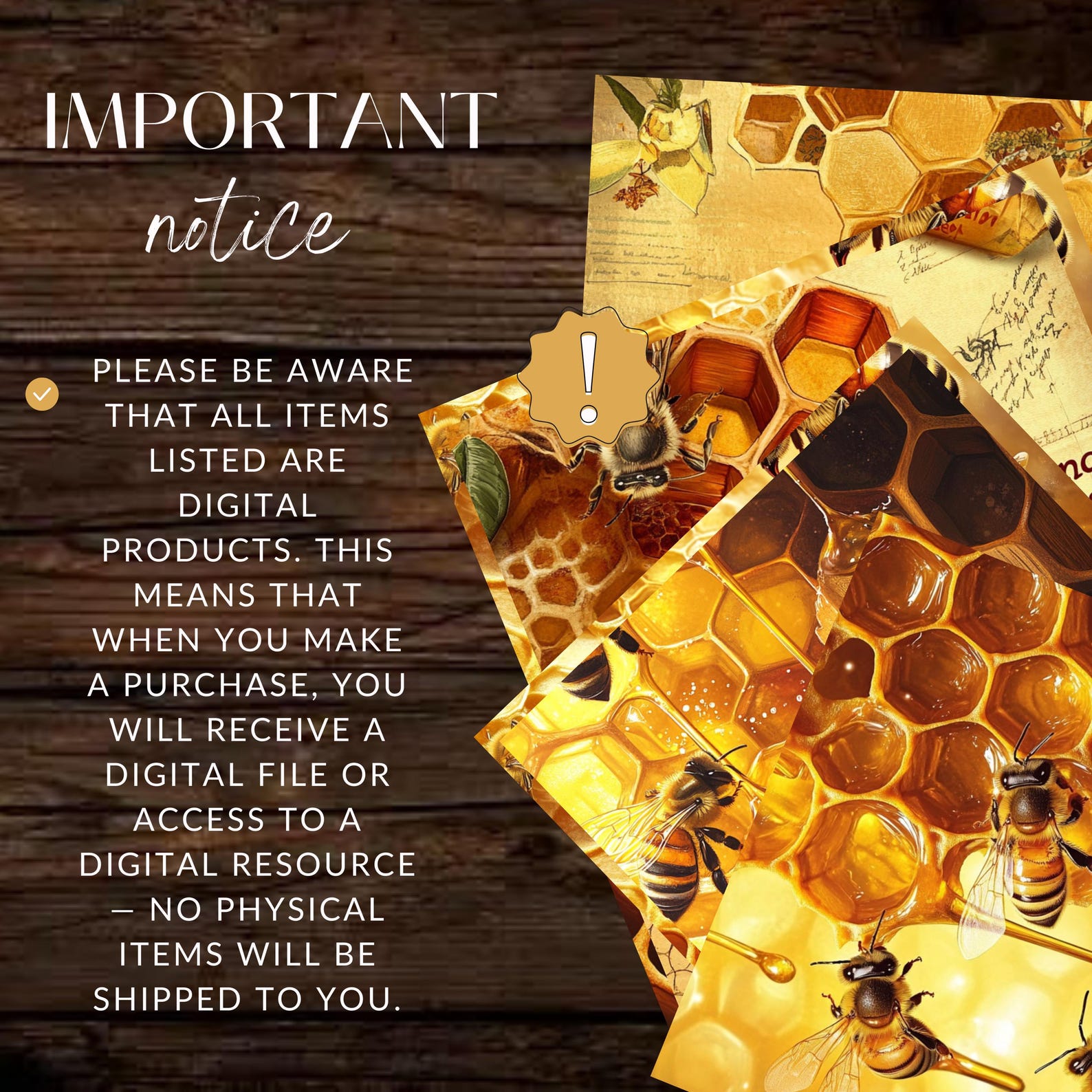 Honeybee Digital Paper | Bee Garden Junk Journal Kit | Botanical ...