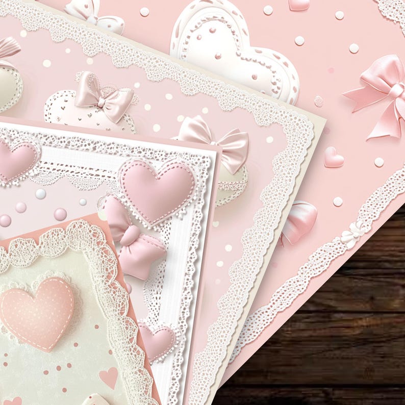 Pink Shabby Chic Digital Paper for Scrapbooking Girly Crafts Soft Blush ...