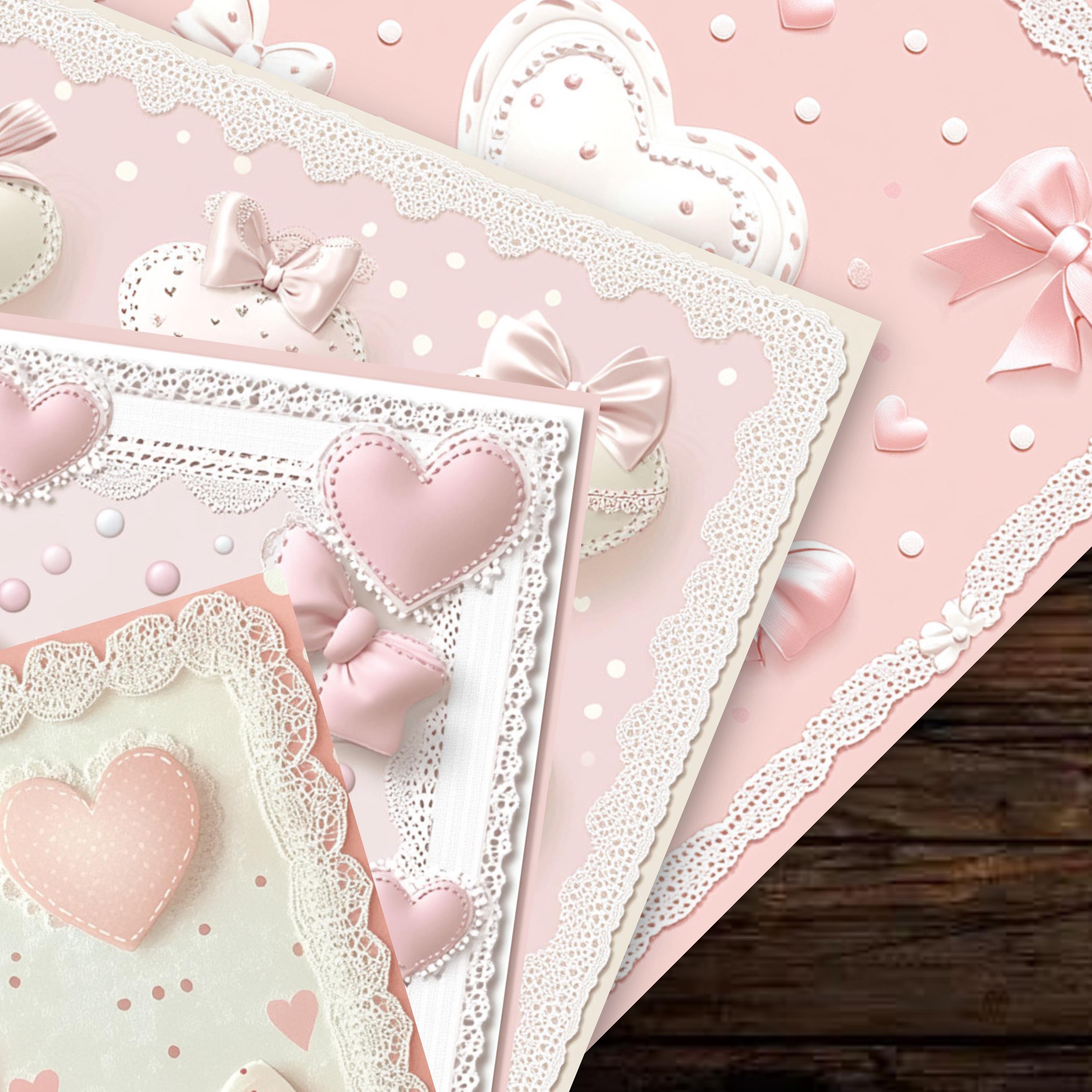 Pink Shabby Chic Digital Paper for Scrapbooking Girly Crafts Soft Blush ...