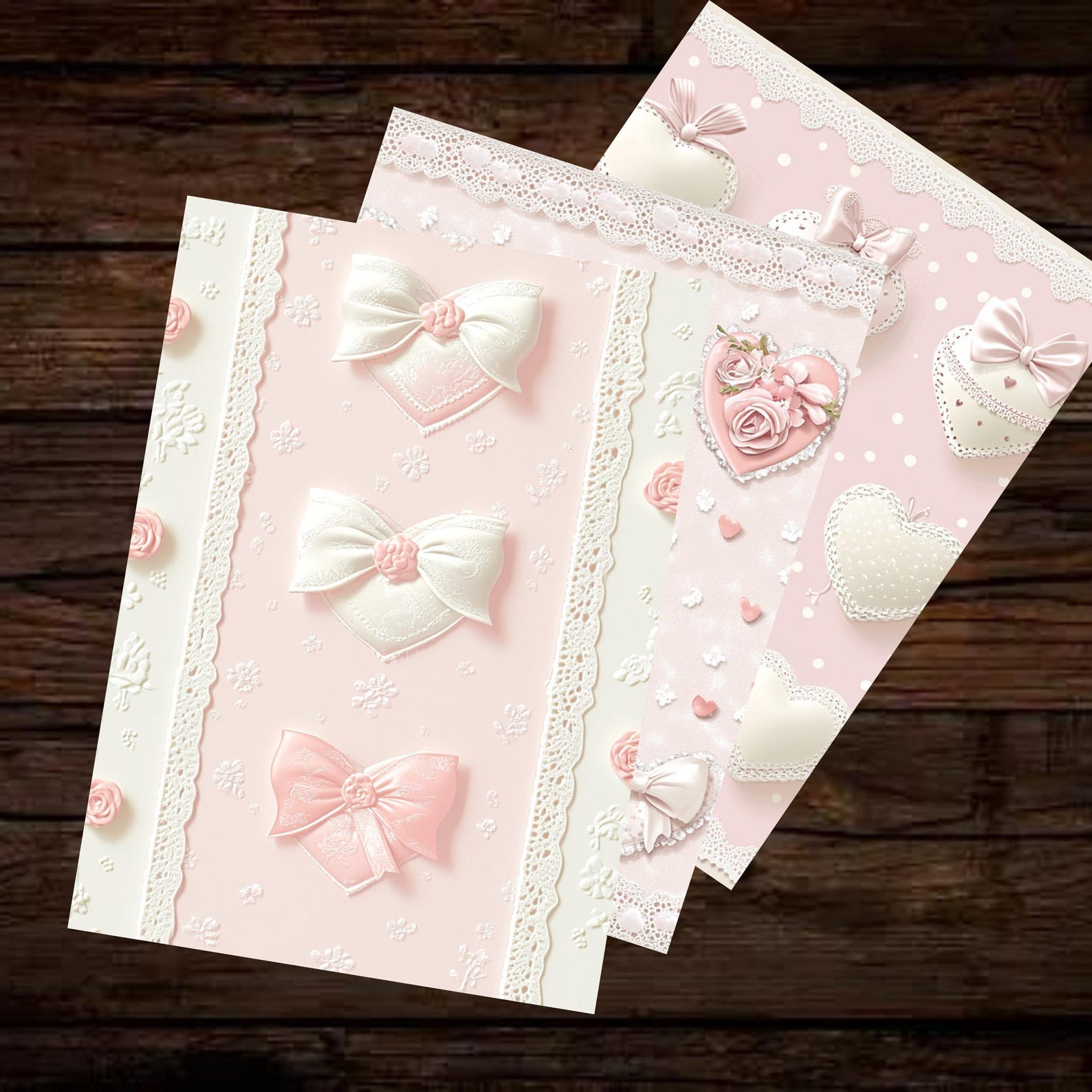 Pink Shabby Chic Digital Paper for Scrapbooking Girly Crafts Soft Blush ...