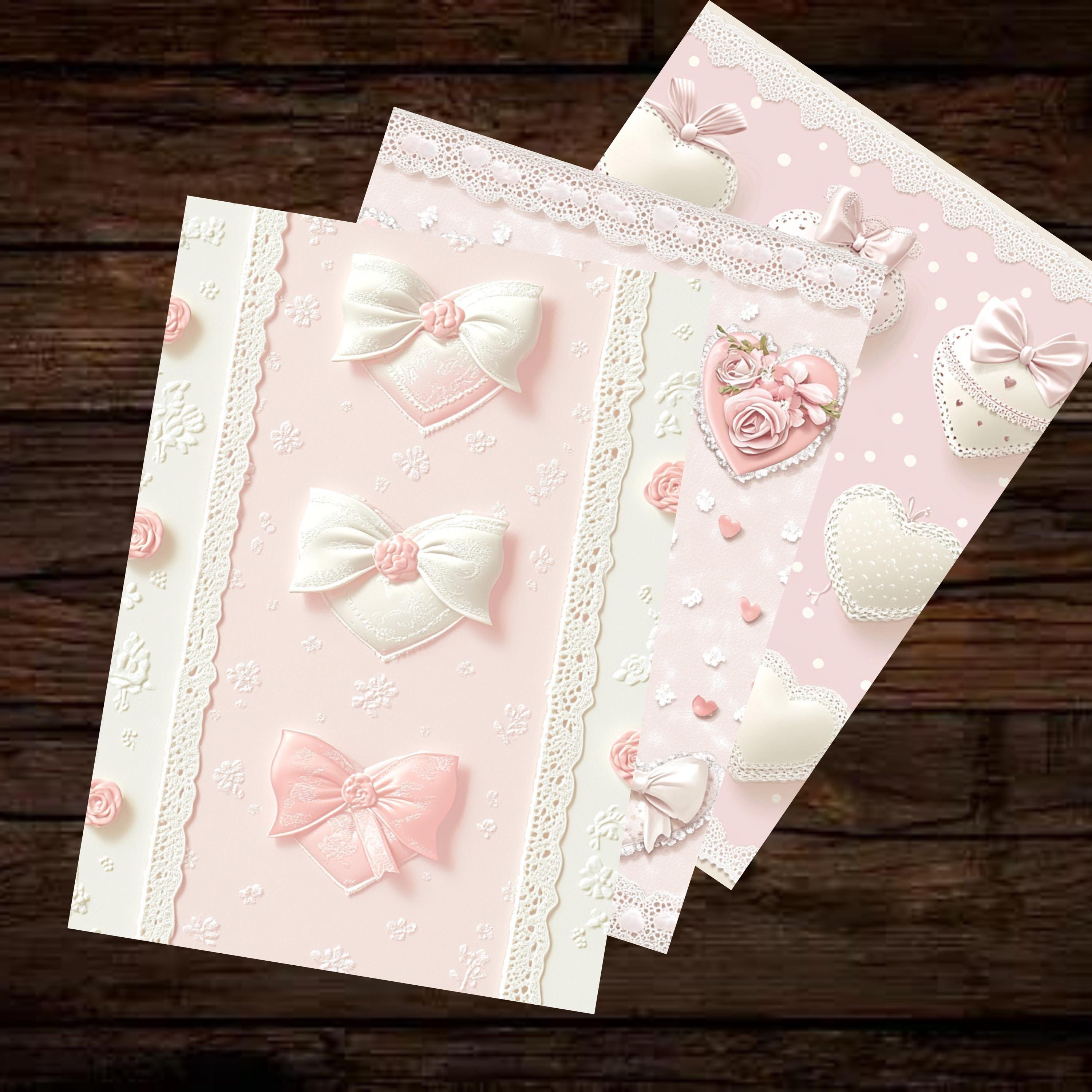 Pink Shabby Chic Digital Paper for Scrapbooking Girly Crafts Soft Blush ...