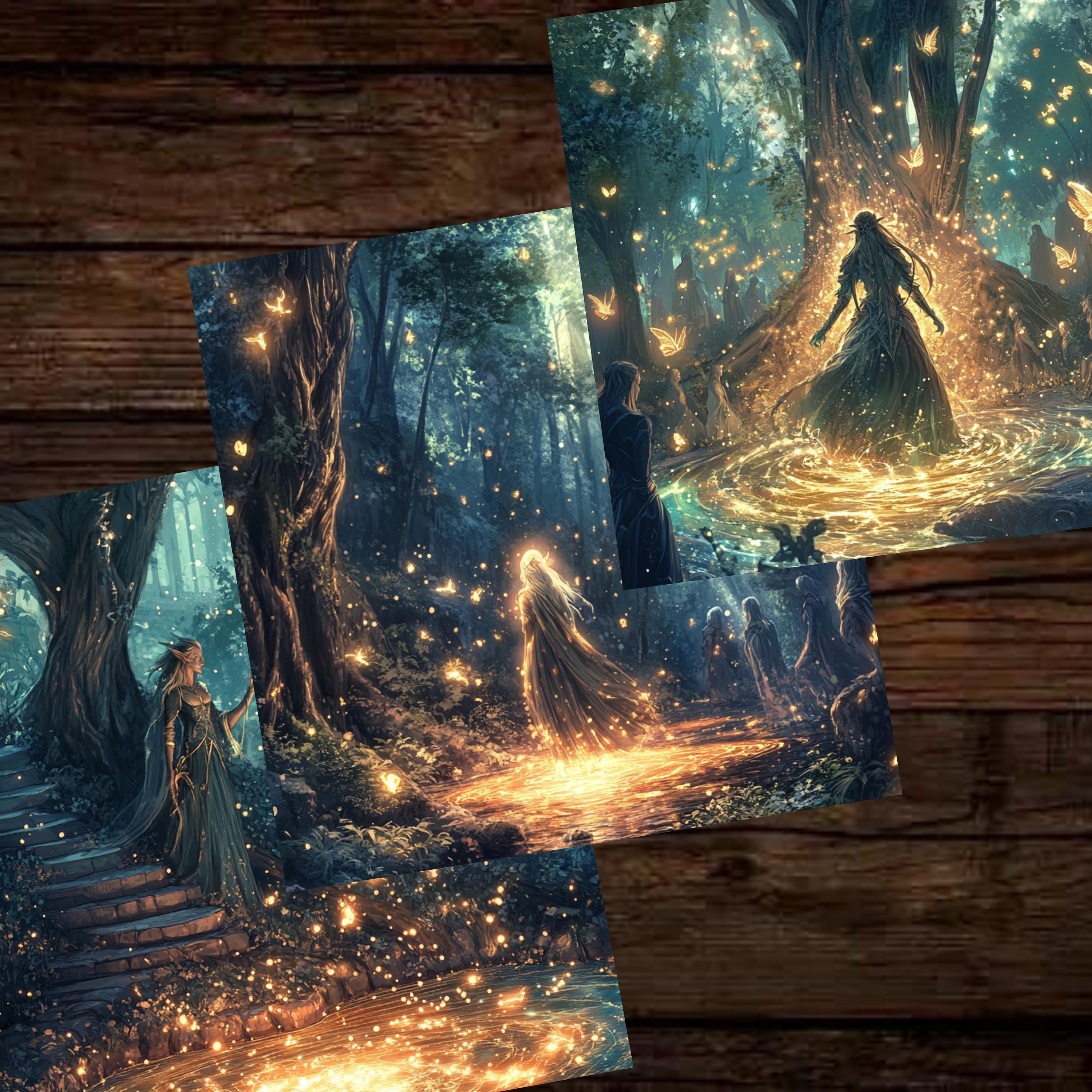 Fantasy Digital Paper Elven Forest Scrapbook Pack Enchanted Garden ...