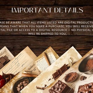 Chocolate Junk Journal Paper Pack Brown Dessert Digital Scrapbook ...