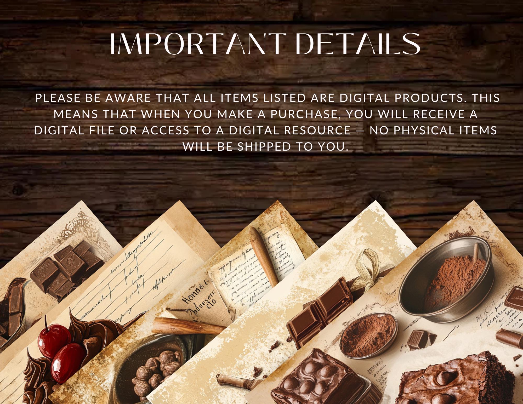 Chocolate Junk Journal Paper Pack Brown Dessert Digital Scrapbook ...