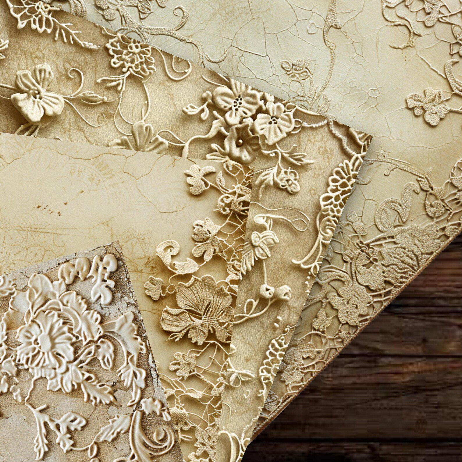 Printable Antique Lace Digital Paper, Vintage Lace Pages, Classic ...